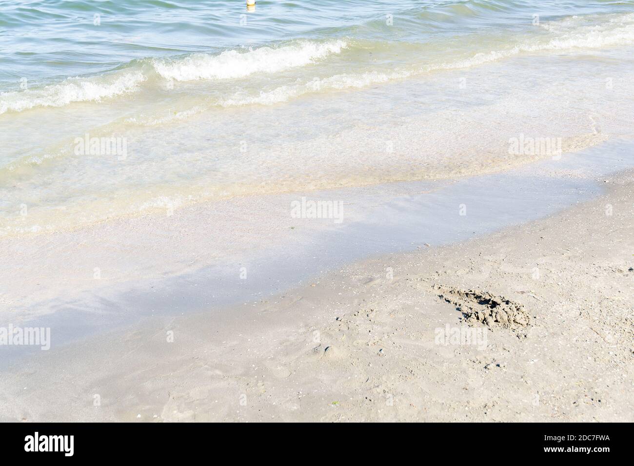 Jan 01, 1970: A closeup shot of Black Sea waves splashing on the shore ...