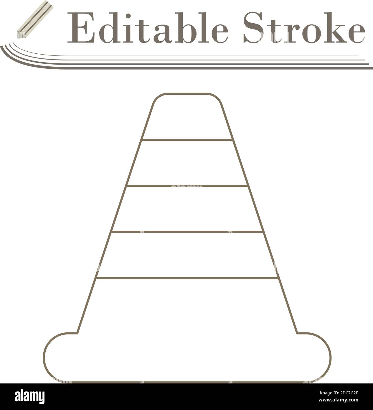 Icon Of Traffic Cone. Editable Stroke Simple Design. Vector Illustration Stock Vector Image ...