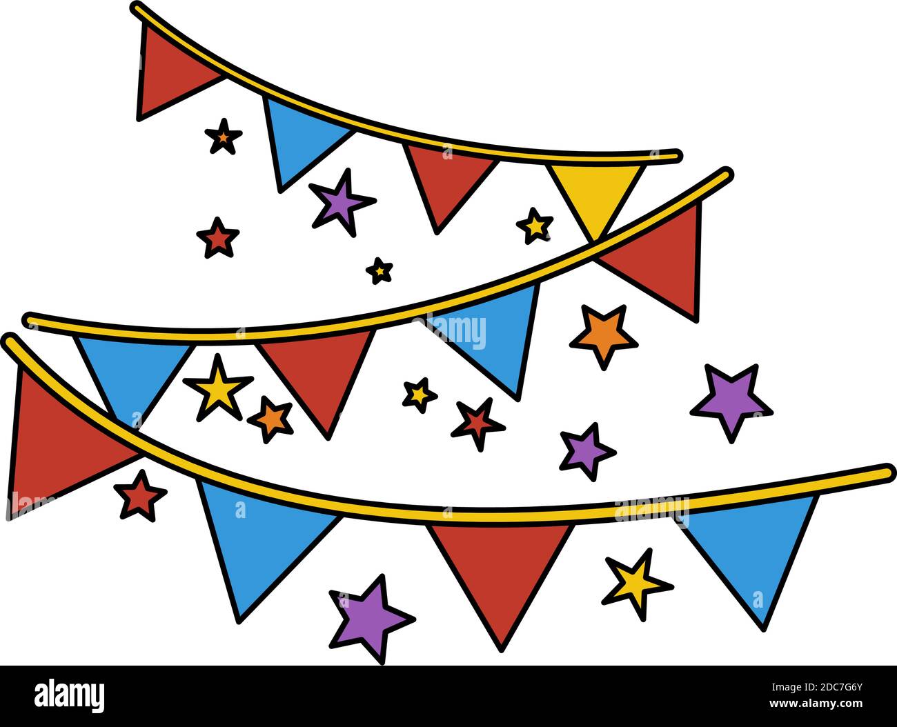 Party Garland Icon. Editable Outline With Color Fill Design. Vector ...
