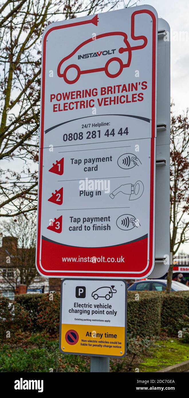 Grantham, Lincolnshire. An Instavolt electric car charging point ...