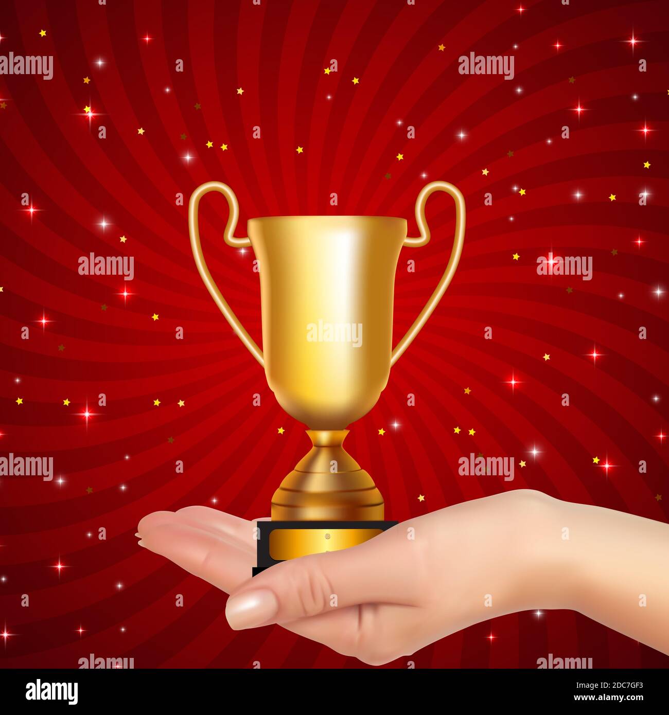 Gold Cup Winner Congratulations Background. Illustration Stock Photo ...