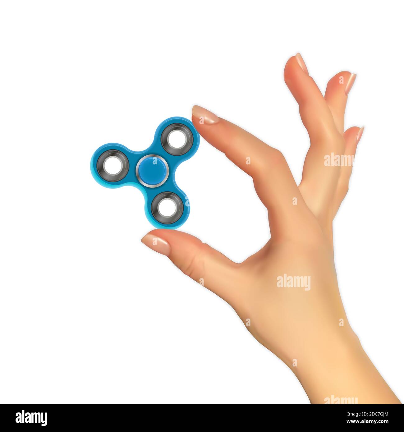 Realistic 3D Silhouette of hand with spinner. Illustration Stock Photo ...