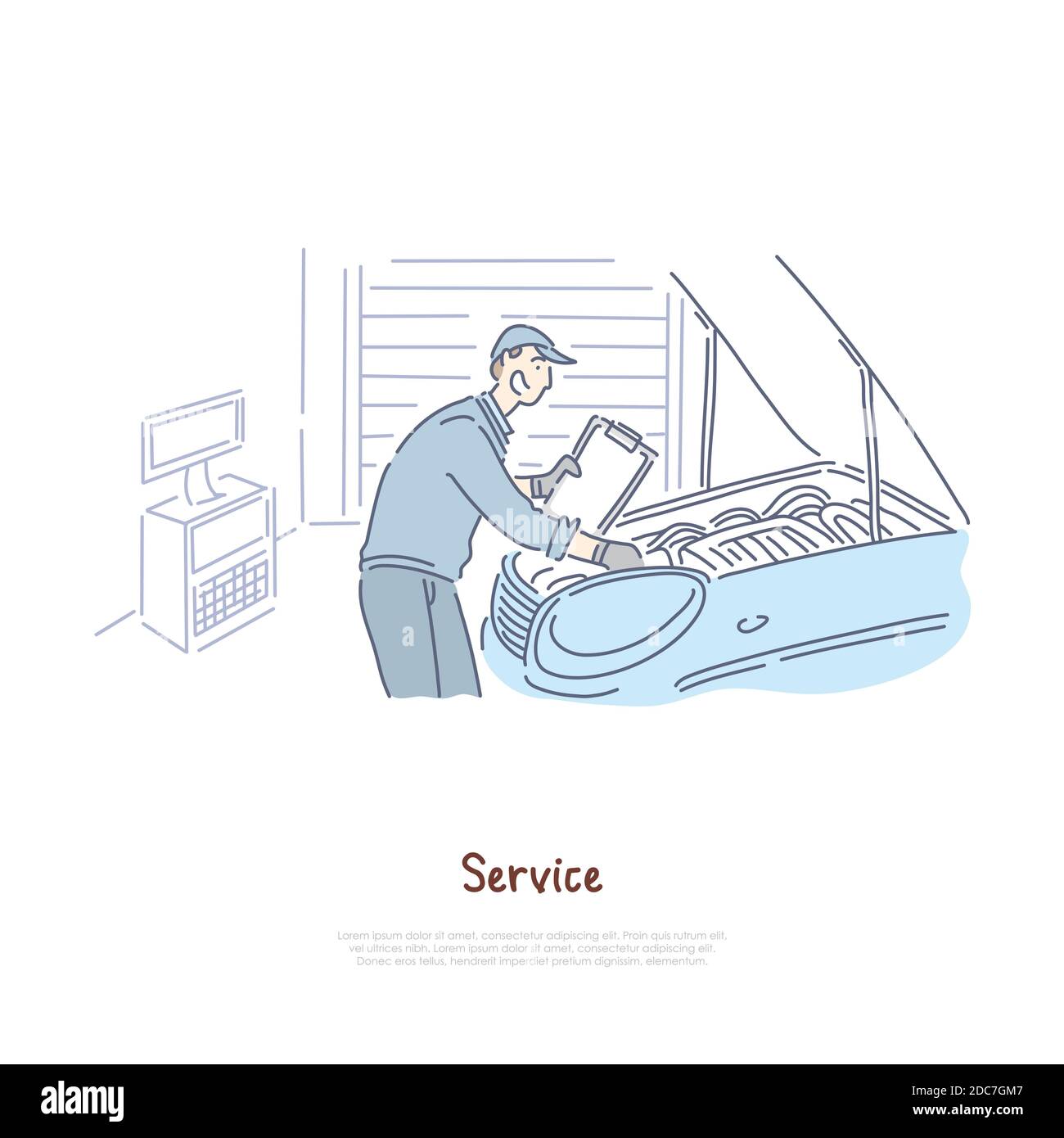 Car manufacturing workshop Stock Vector Images - Alamy