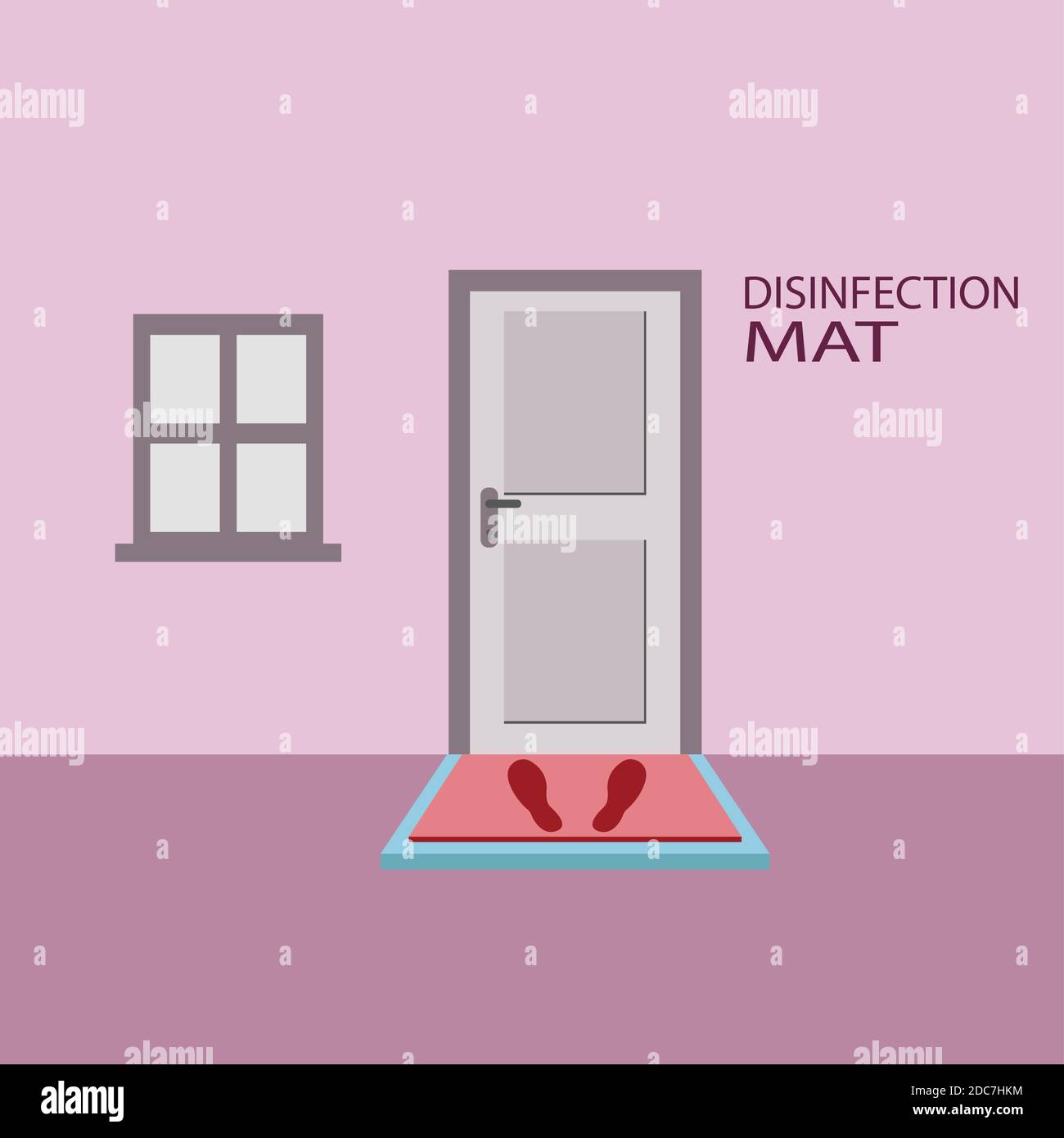 Sanitary mat. Disinfection mat icon. Disinfectant for shoes or foot ...