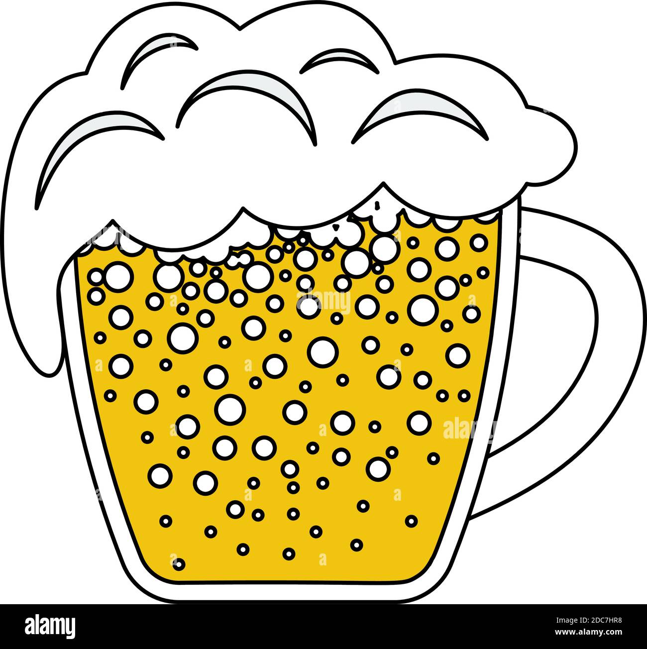 Mug Of Beer Icon. Editable Outline With Color Fill Design. Vector ...