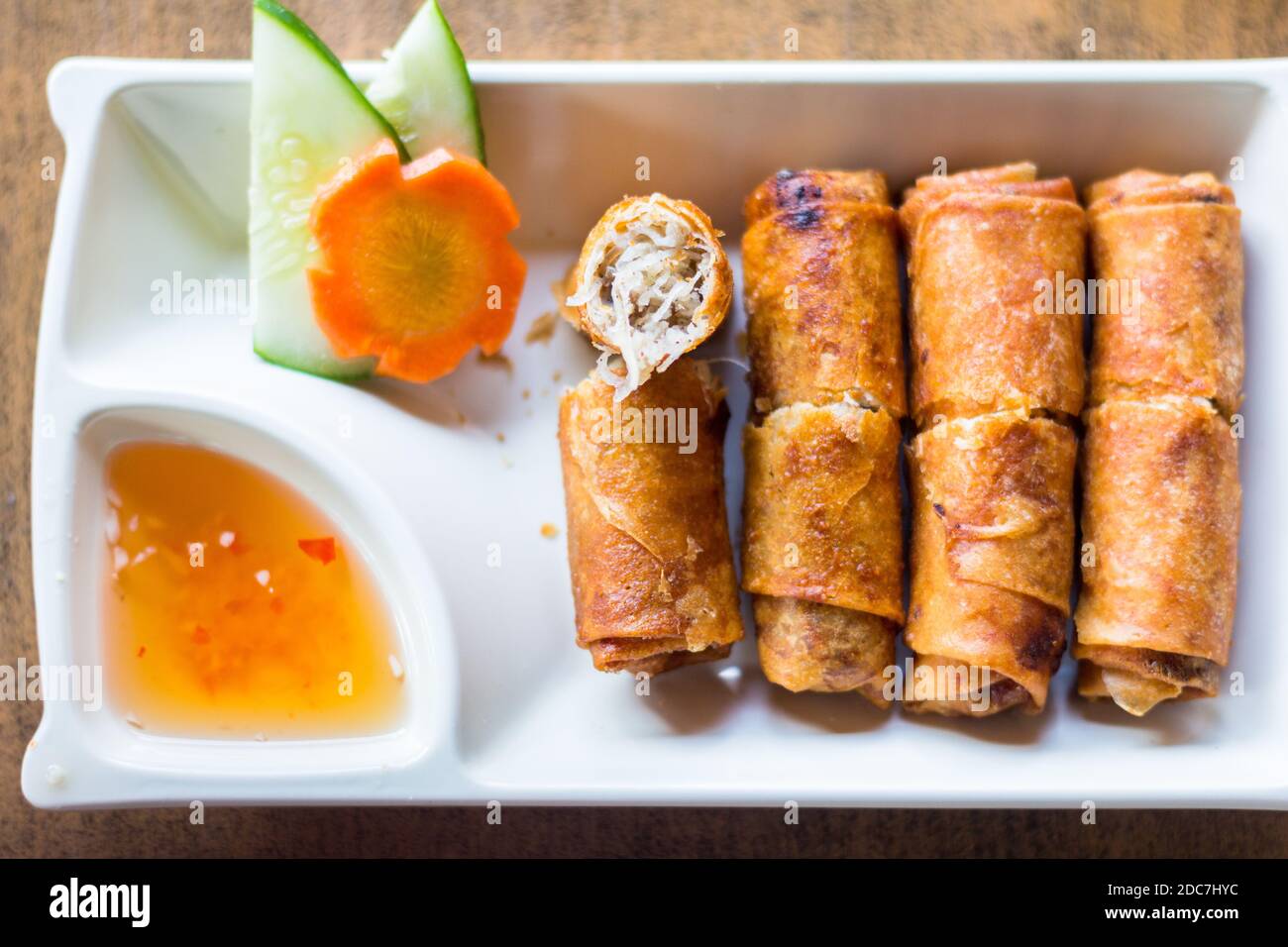 Fried lumpia served at a restaurant in Palawan, Philippines Stock Photo ...