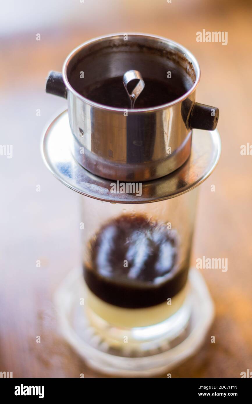 A traditional vietnamese coffee at a local restaurant in Puerto ...
