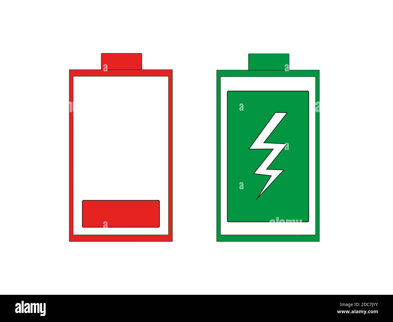 Batteries vector isolated on white background Stock Photo - Alamy