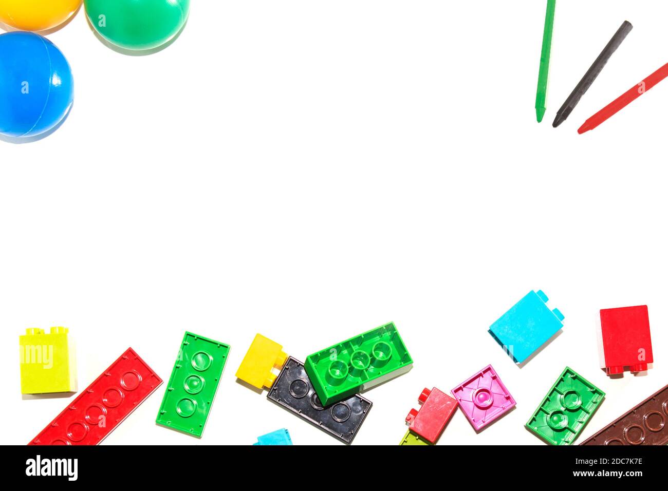 Children's Designer of the bricks. The photo on white background Stock ...