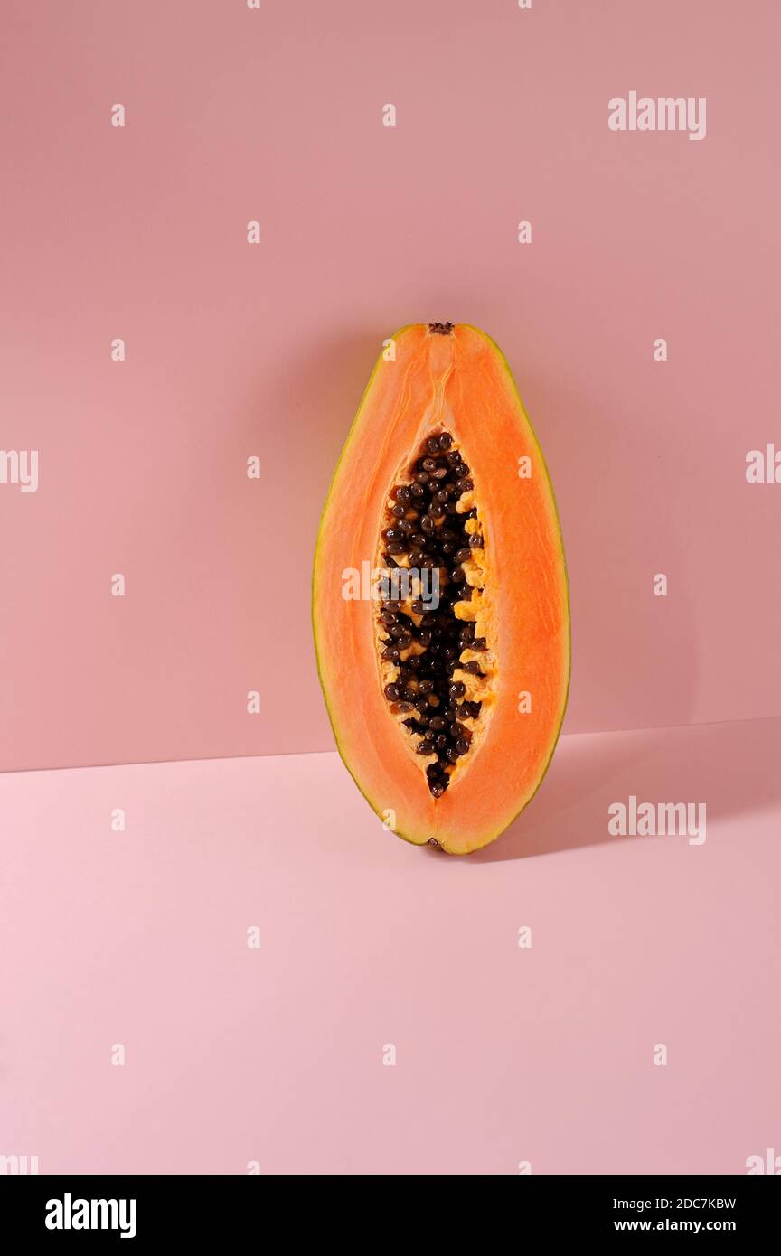 Creative layout papaya hi-res stock photography and images - Alamy