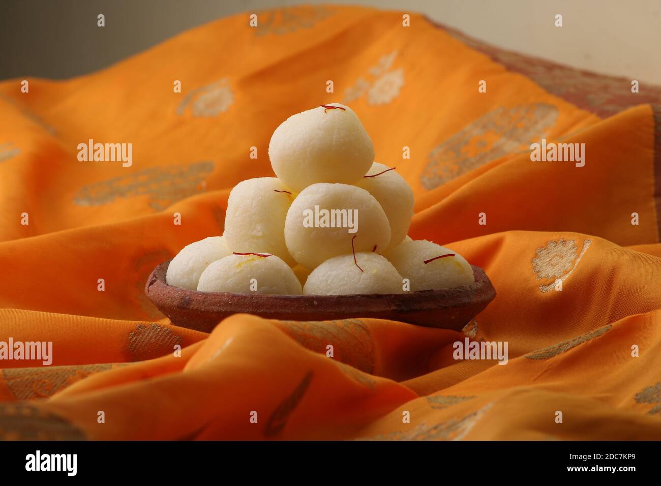 Famous Indian dessest rasgulla/ rosogulla/ roshogulla served in silver ...