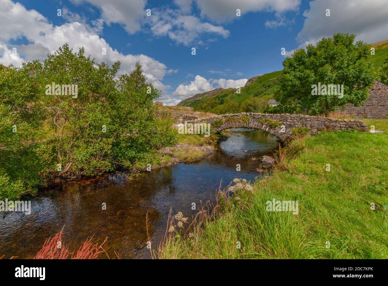 This is the old packhorse bridge over Watendlath beck in the lake ...