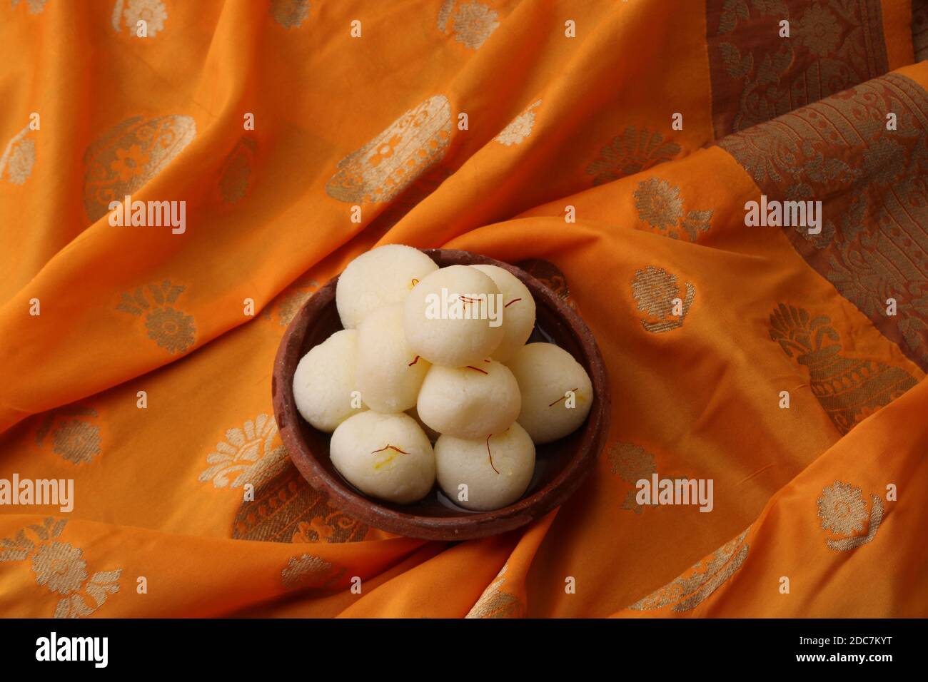 Famous Indian dessest rasgulla/ rosogulla/ roshogulla served in silver ...