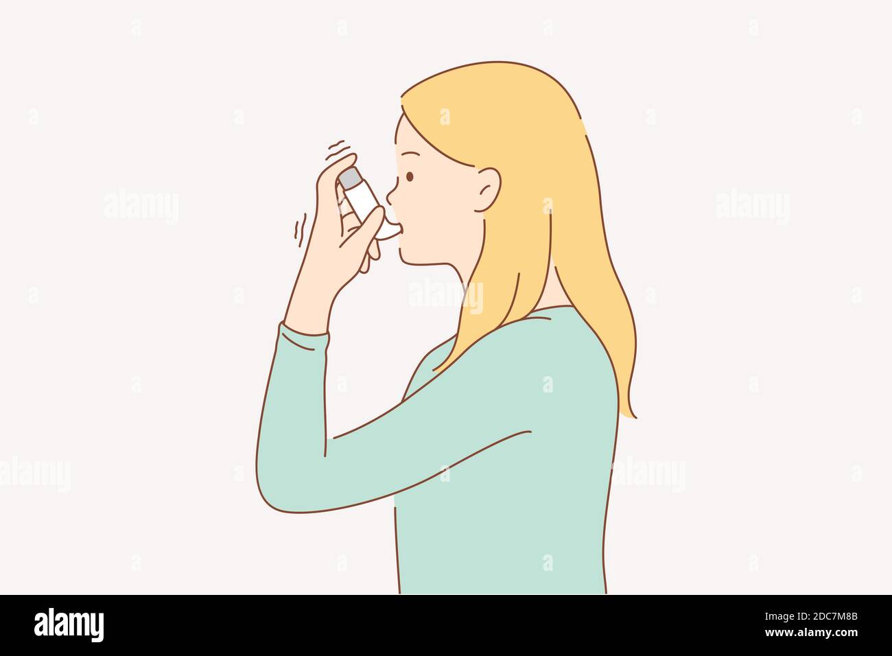 Using an inhaler for treatment of asthma Stock Vector Images - Alamy