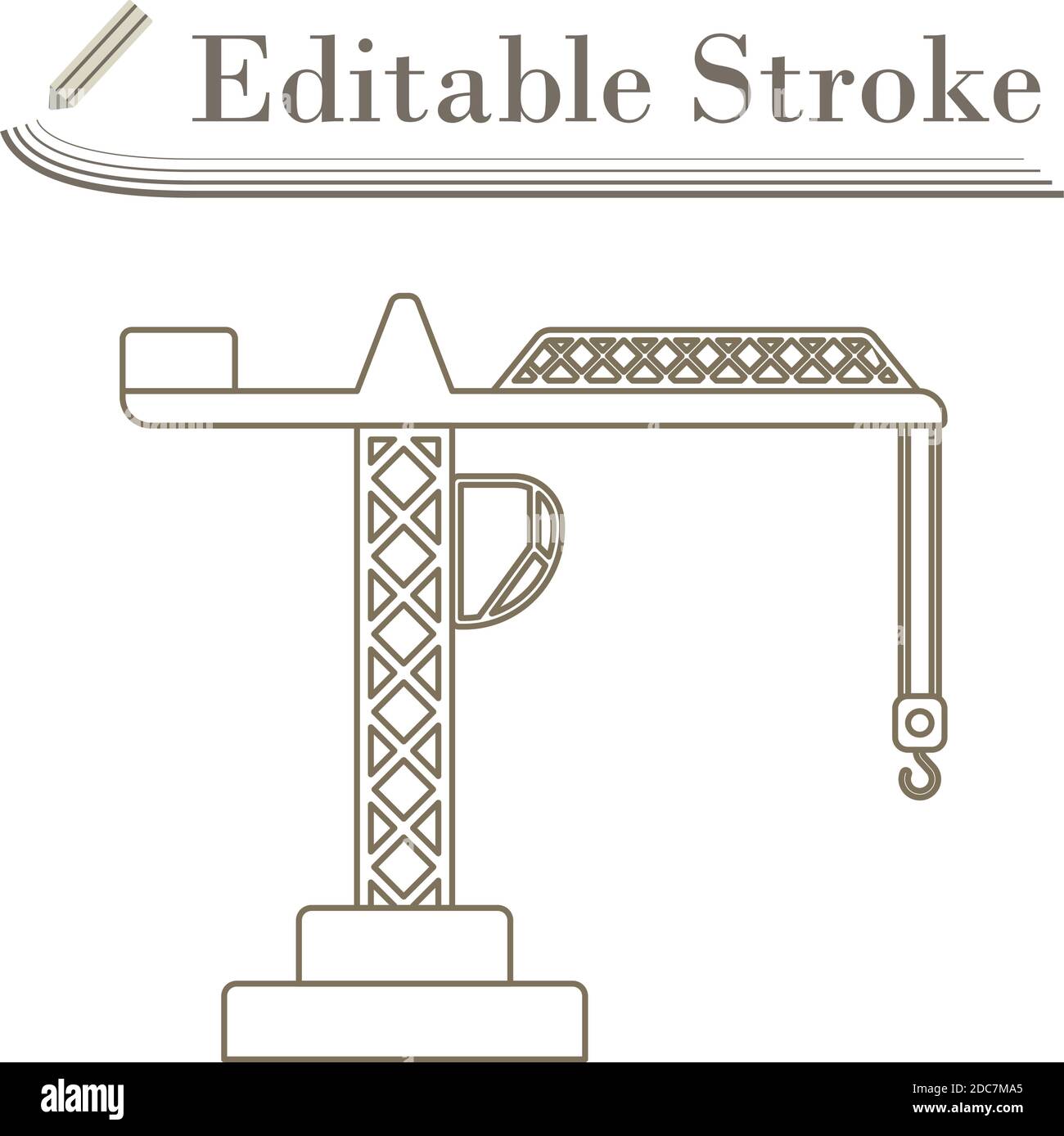 Icon Of Crane. Editable Stroke Simple Design. Vector Illustration Stock ...