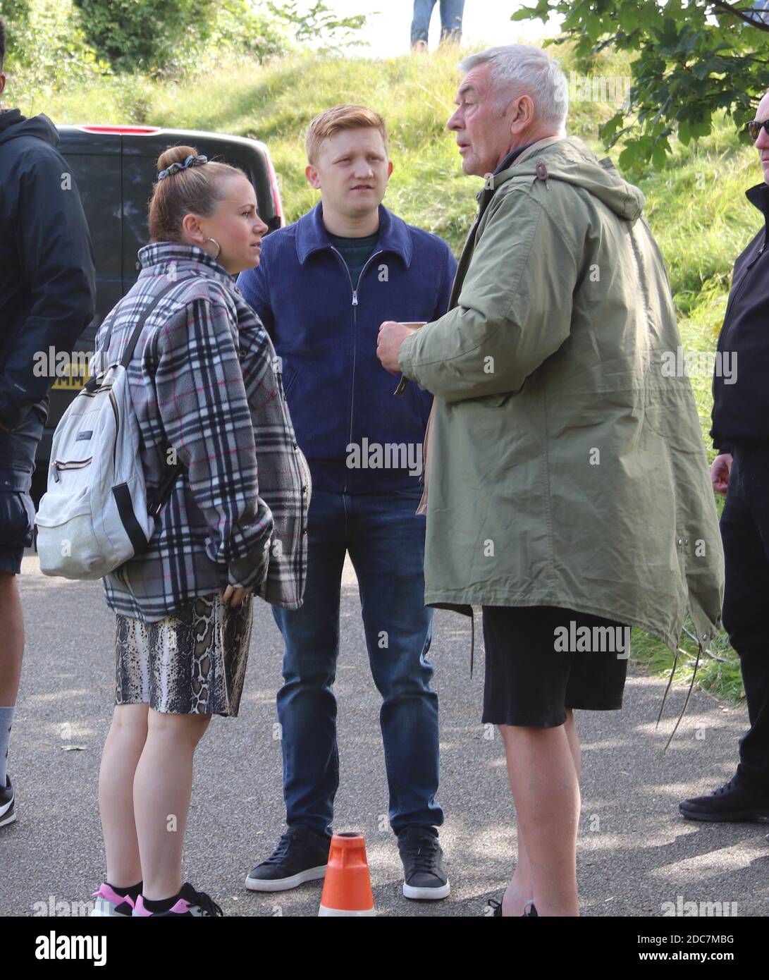 Coronation street cast Sam Aston and Gemini Winter filming cable car ...