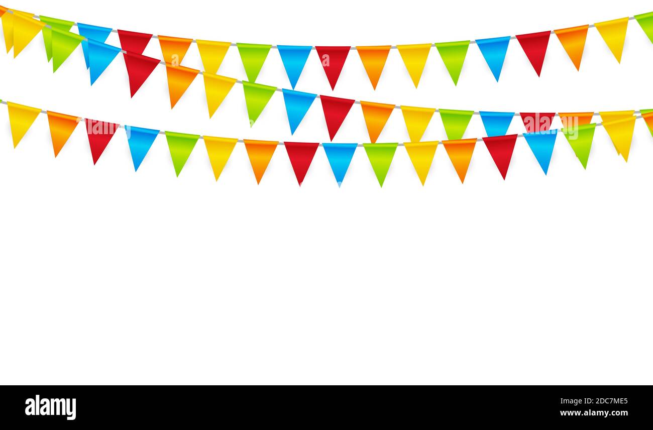 Party Background with Flags Illustration Stock Photo - Alamy