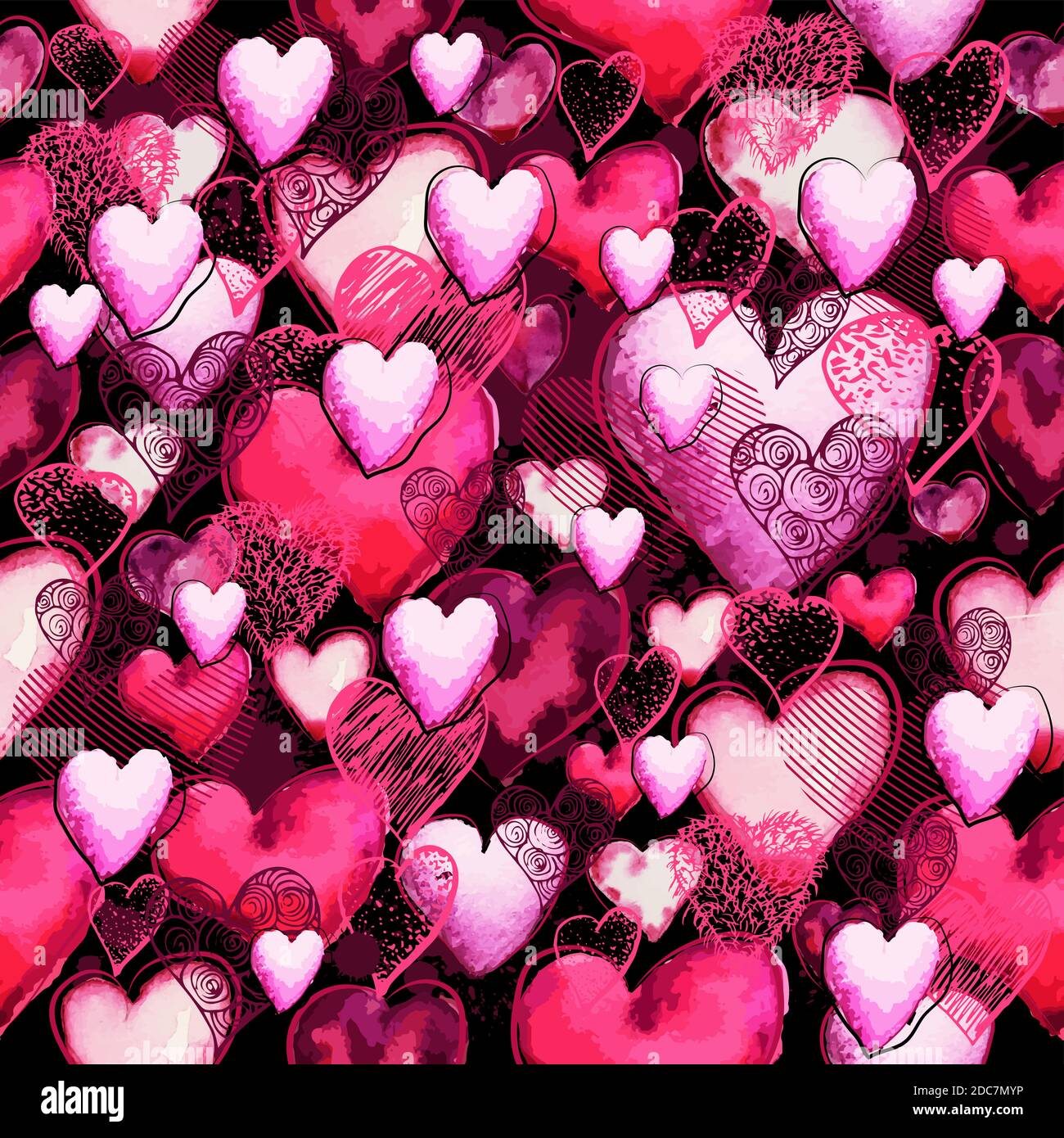 The seamless background of the heart. Vector illustration Stock Vector ...