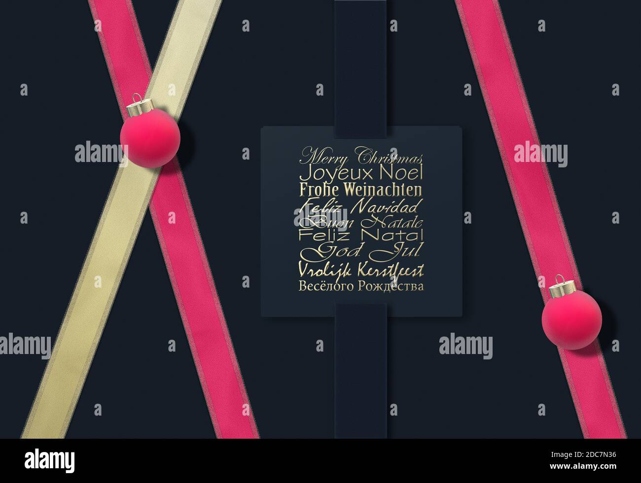 Elegant luxury Christmas wishes in European languages English, French ...