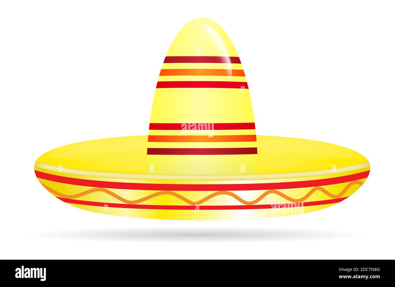 Naturalistic colorful sombrero on White Background. Illustration Stock ...