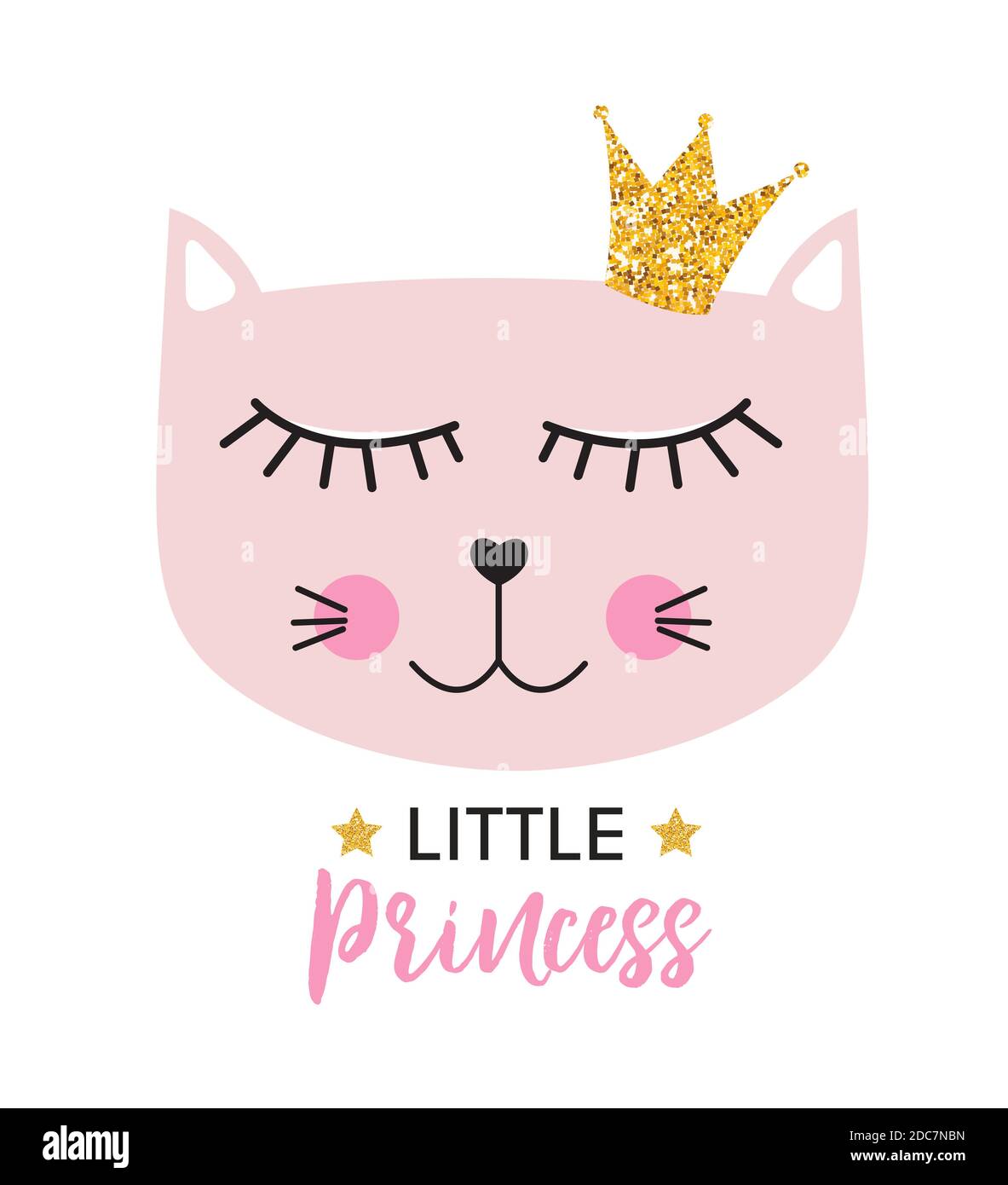 Little Cute Cat Princess Illustration Stock Photo - Alamy