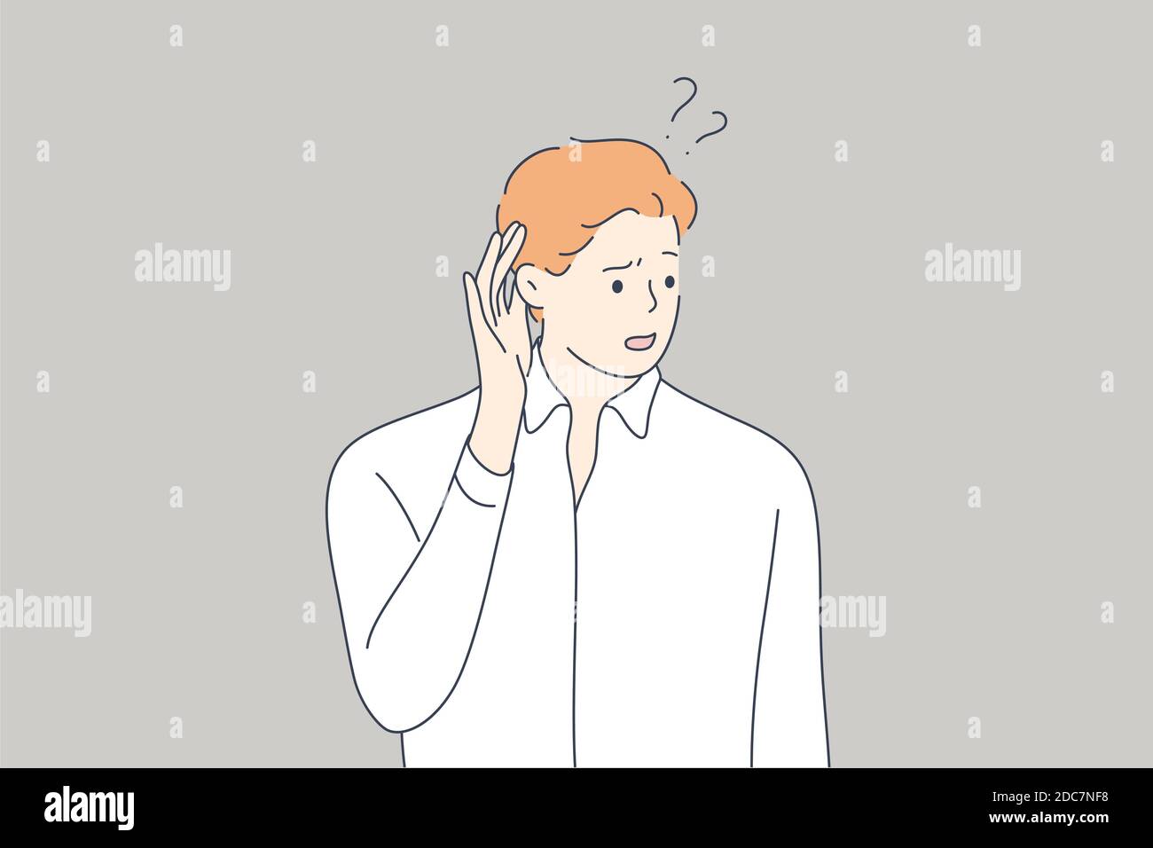 Emotion, face, expression, rumor, desease, health, care concept. Young ...