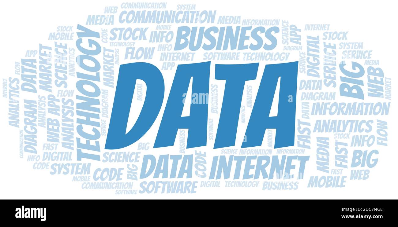 Data vector word cloud, made with the text only Stock Vector Image ...