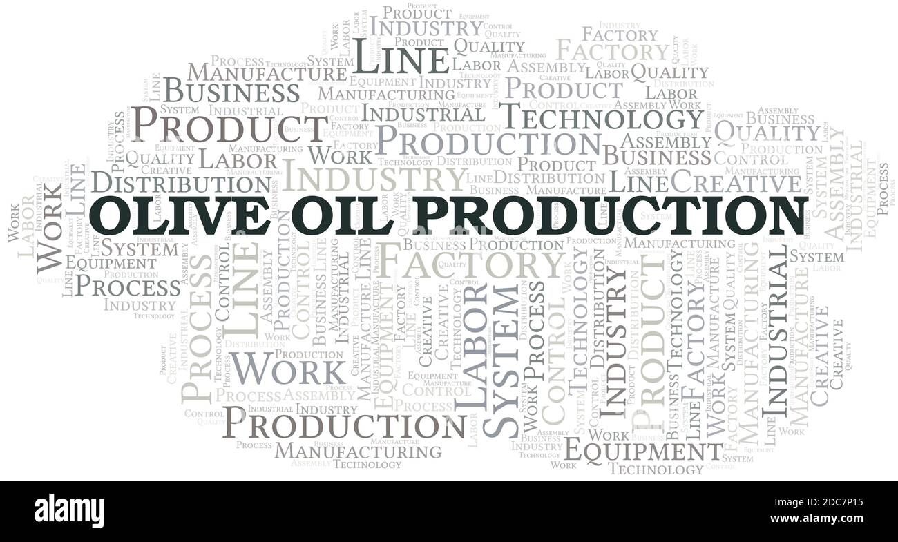 Olive Oil Production word cloud create with the text only Stock Vector ...