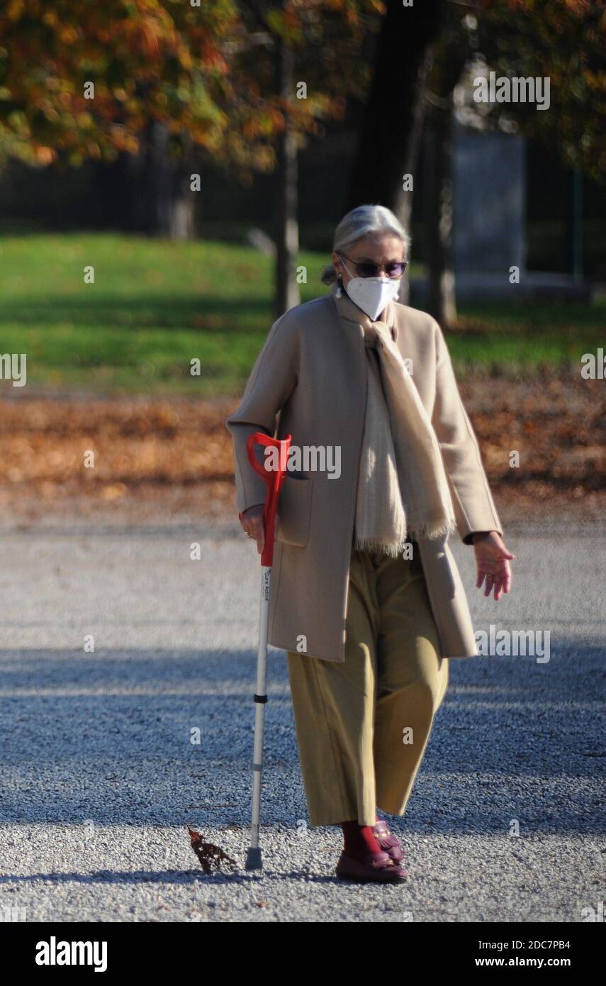 Milan, Giorgio Forattini and wife Ilaria at the park Giorgio Forattini ...