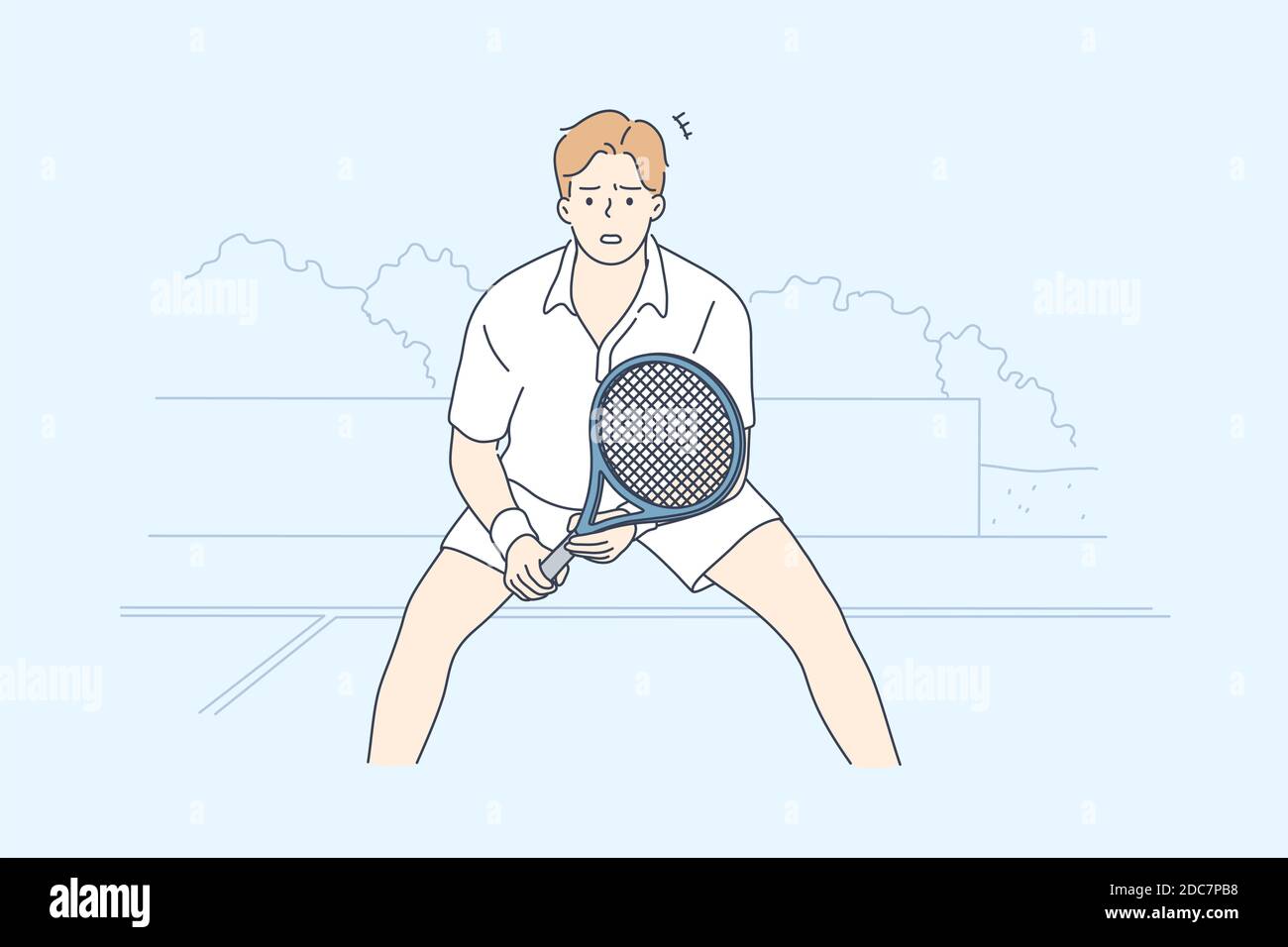 Sport, concentration, competition, play, game concept. Young ...
