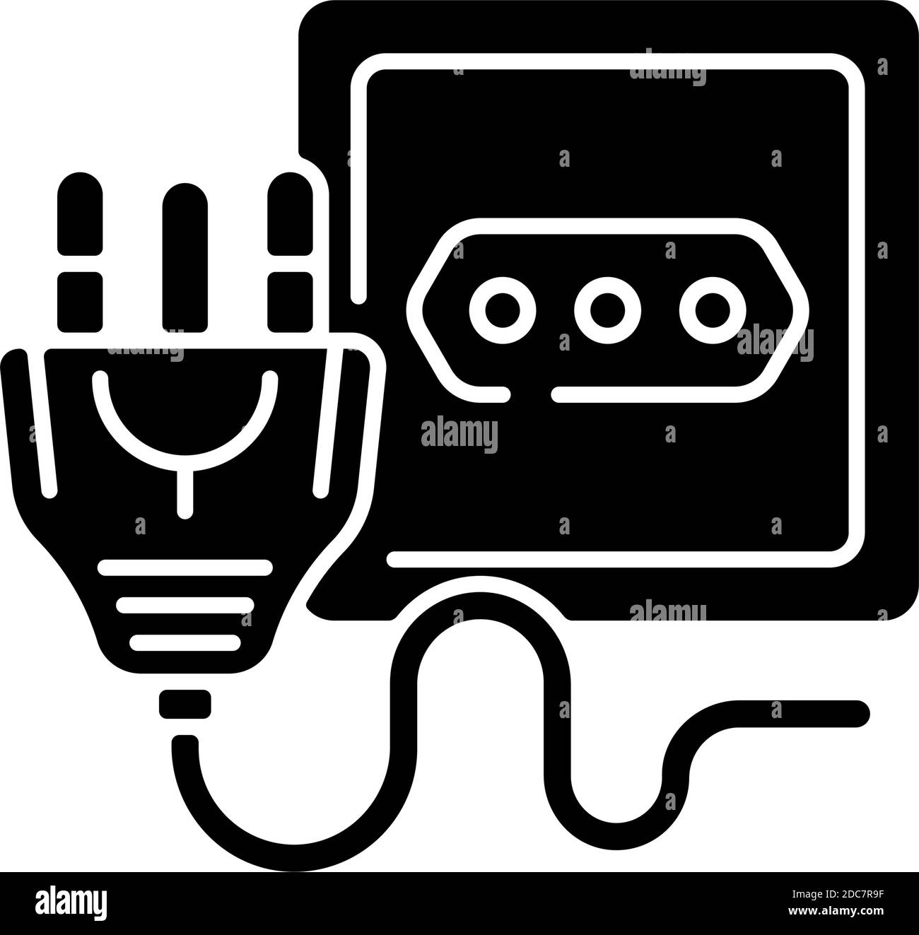 Power outlet black glyph icon Stock Vector Image & Art - Alamy