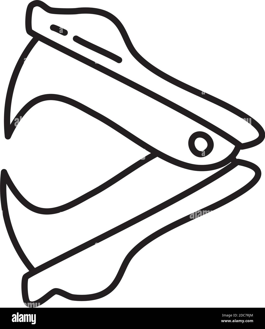 stationary concept, stapler remover icon over white background, line ...