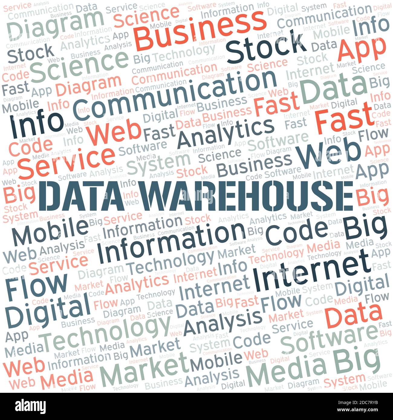 Data warehouse text Cut Out Stock Images & Pictures - Alamy