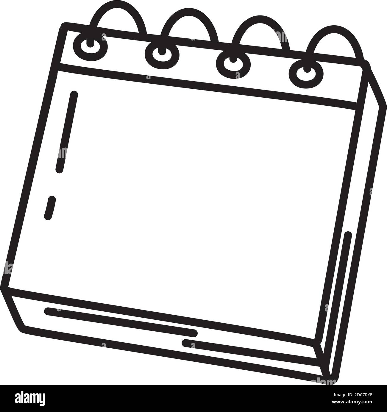 notepad icon over white background, doodle line style, vector ...