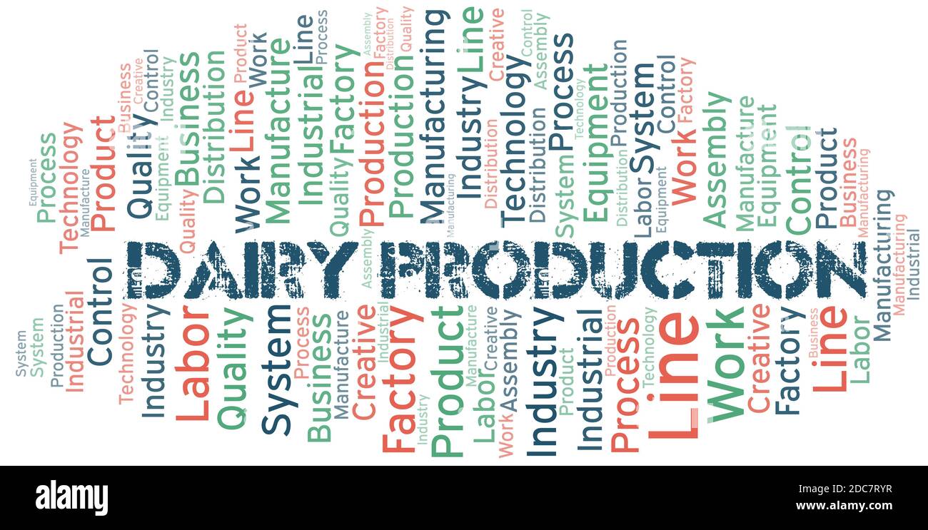 Dairy Production word cloud create with the text only Stock Vector ...