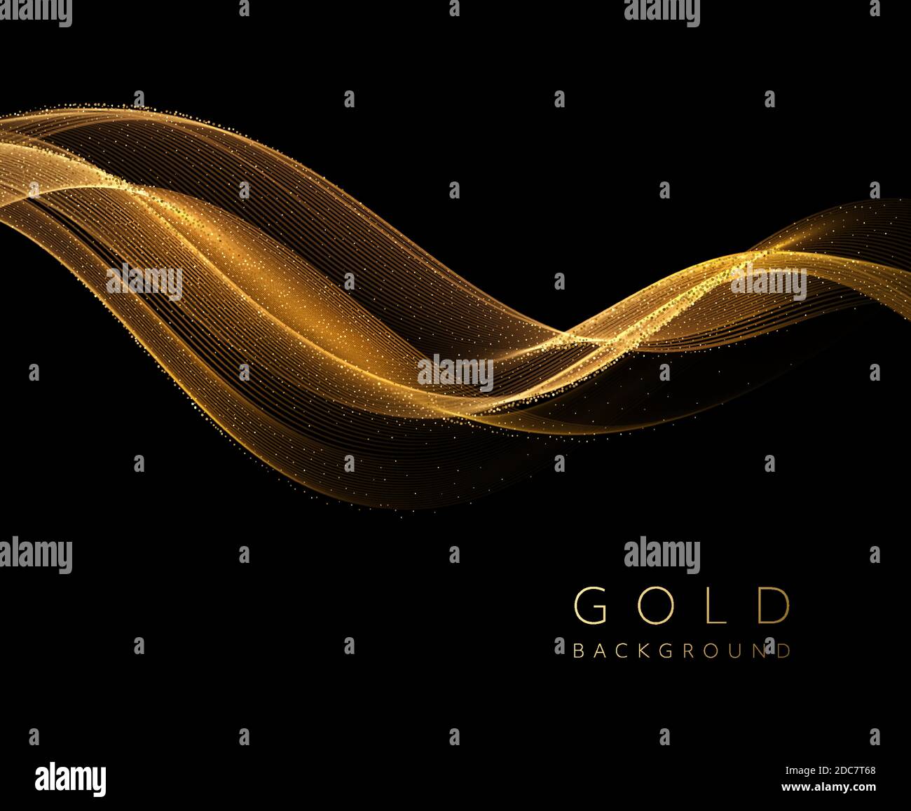 Abstract shiny golden wavy design element. Flow gold wave Stock Vector ...