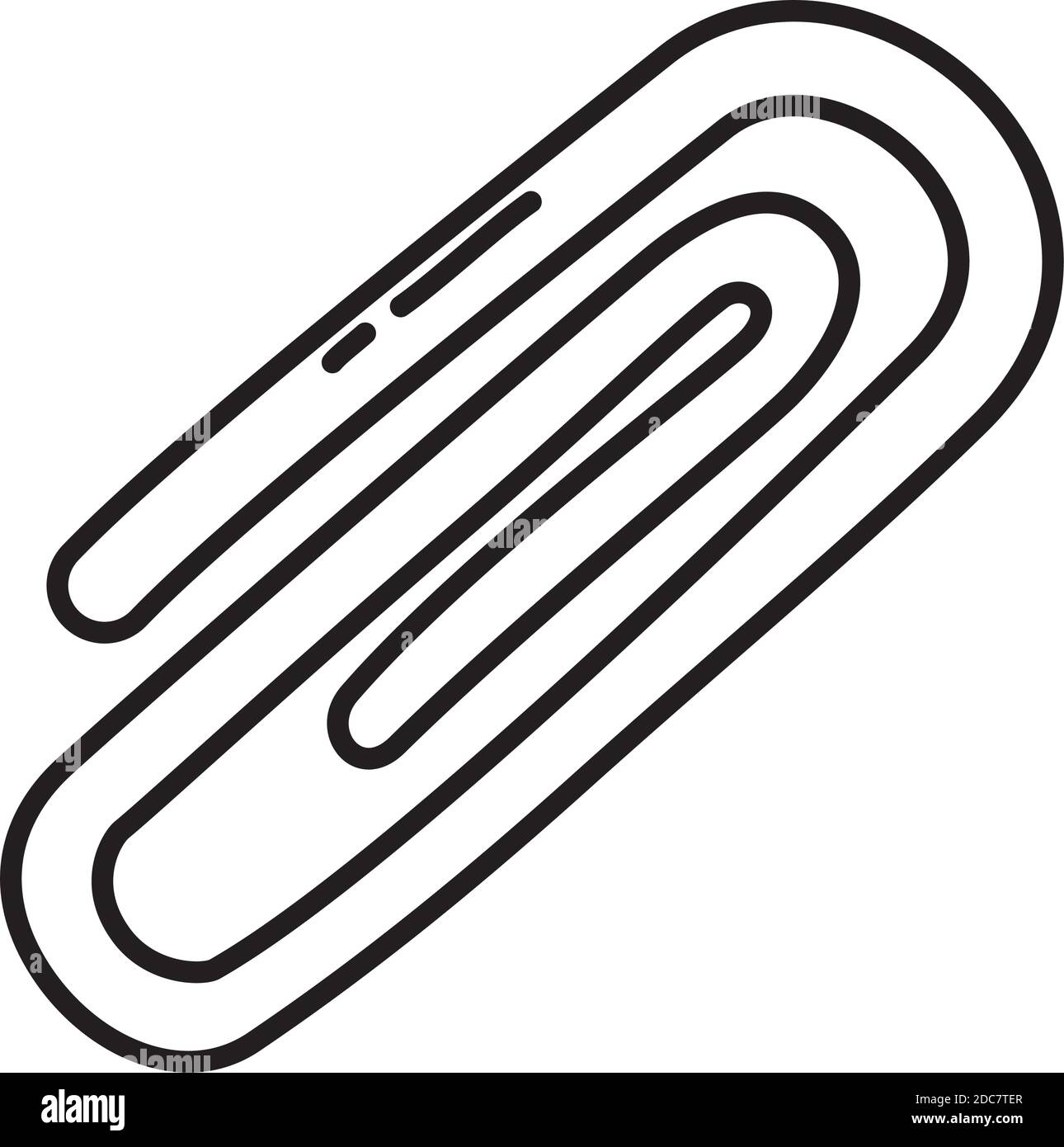 paper clip icon over white background, doodle line style, vector ...