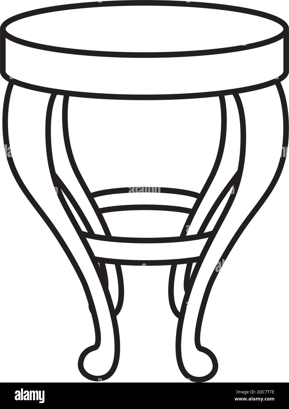 coffee table icon over white background, line style, vector ...