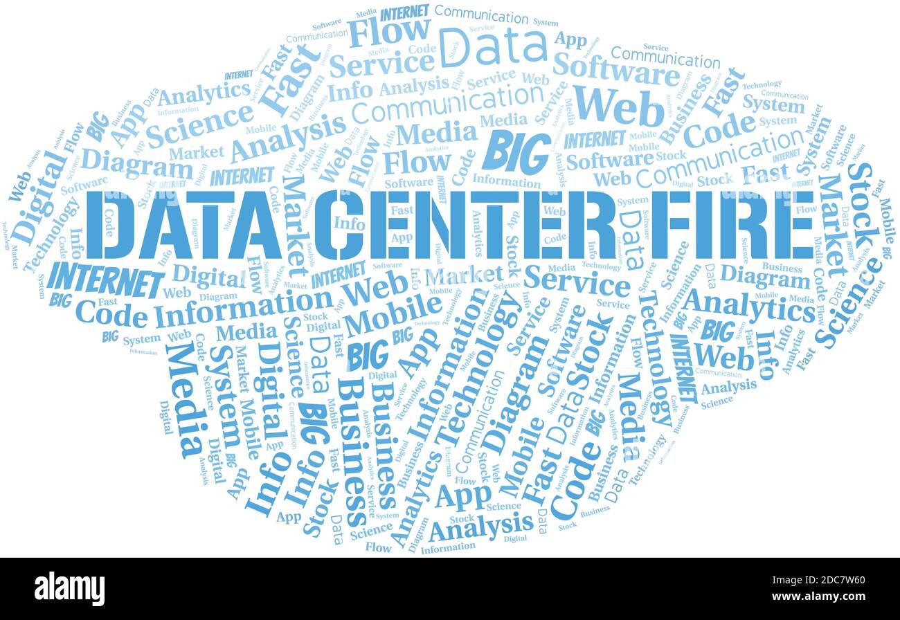 Data Center Fire vector word cloud, made with the text only Stock ...