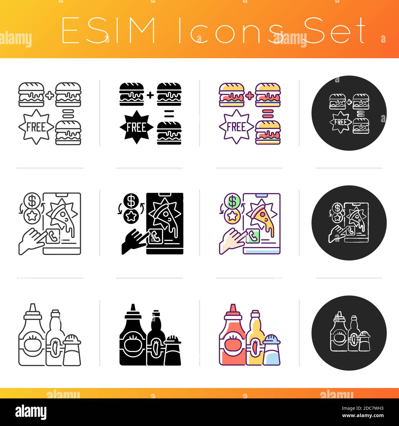 Restaurant delivery service icons set Stock Vector Image & Art - Alamy
