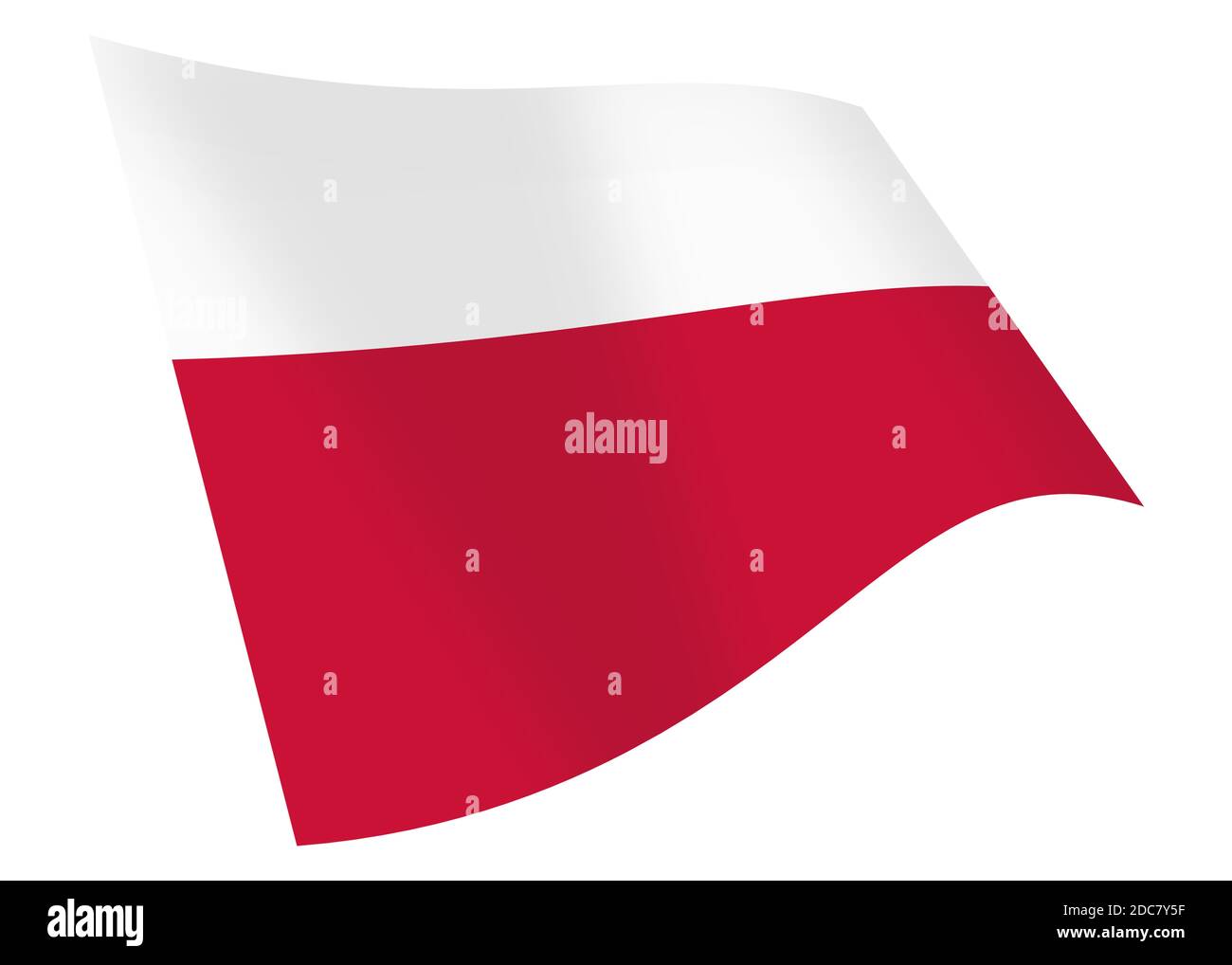 Poland waving flag graphic isolated on white with clipping path 3d ...