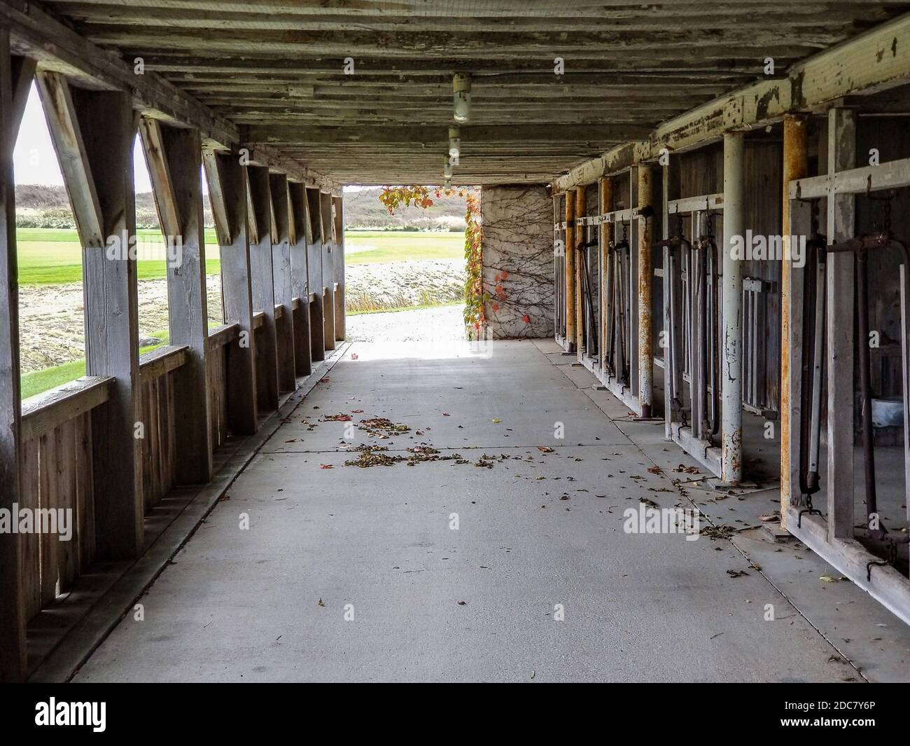 vintage farm building barn on open field Stock Photo - Alamy