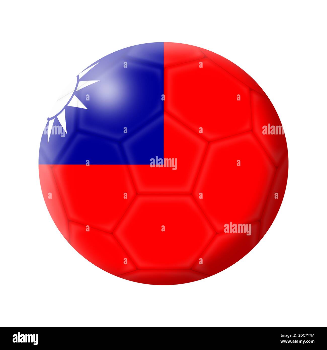 Taiwan soccer ball football 3d illustration isolated on white with ...