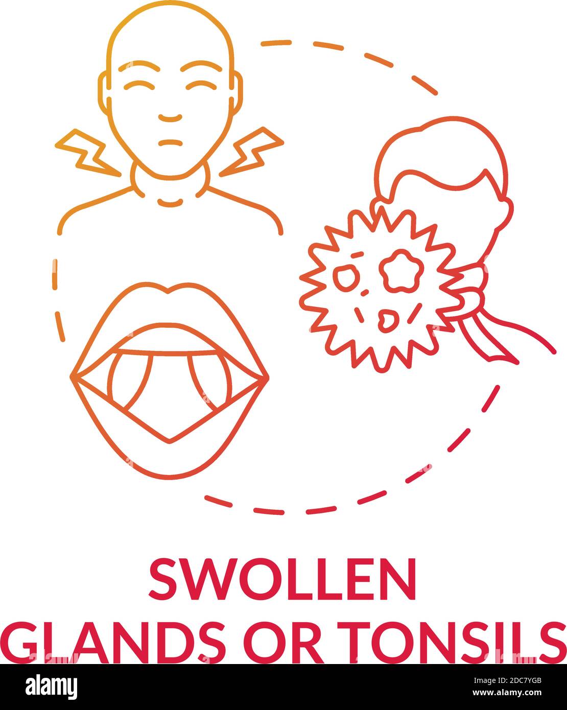 Swollen glands and tonsils concept icon Stock Vector Image & Art - Alamy