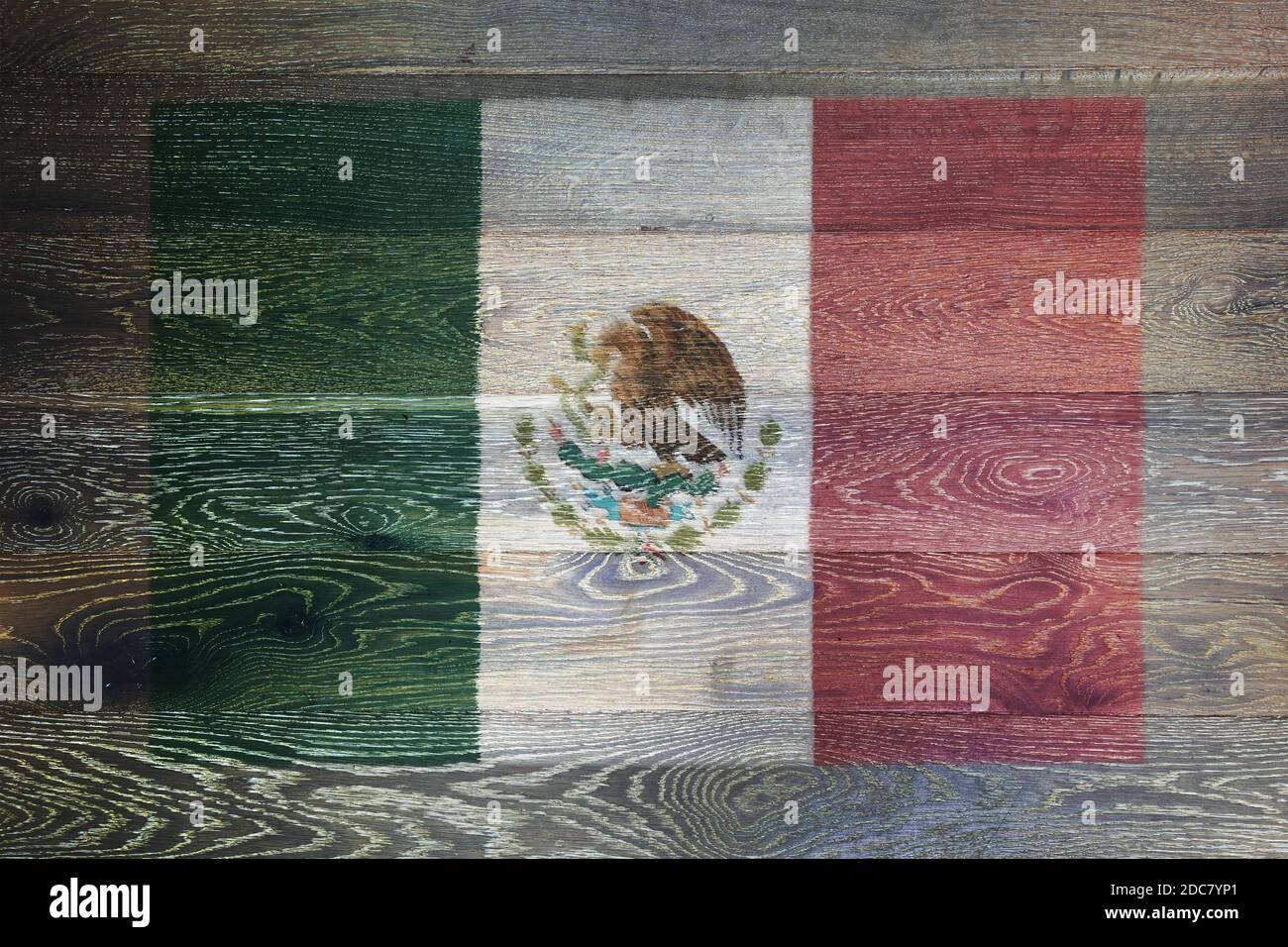 Mexico flag on rustic old wood surface background Stock Photo - Alamy