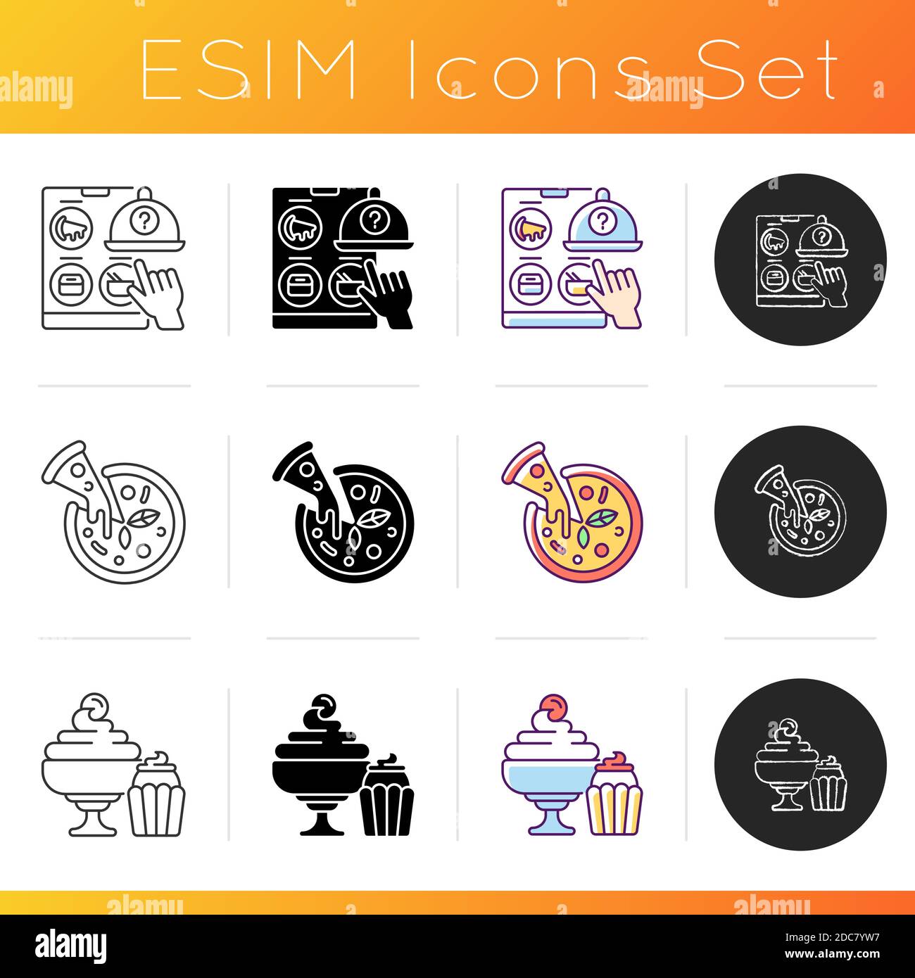 Online food ordering icons set Stock Vector Image & Art - Alamy