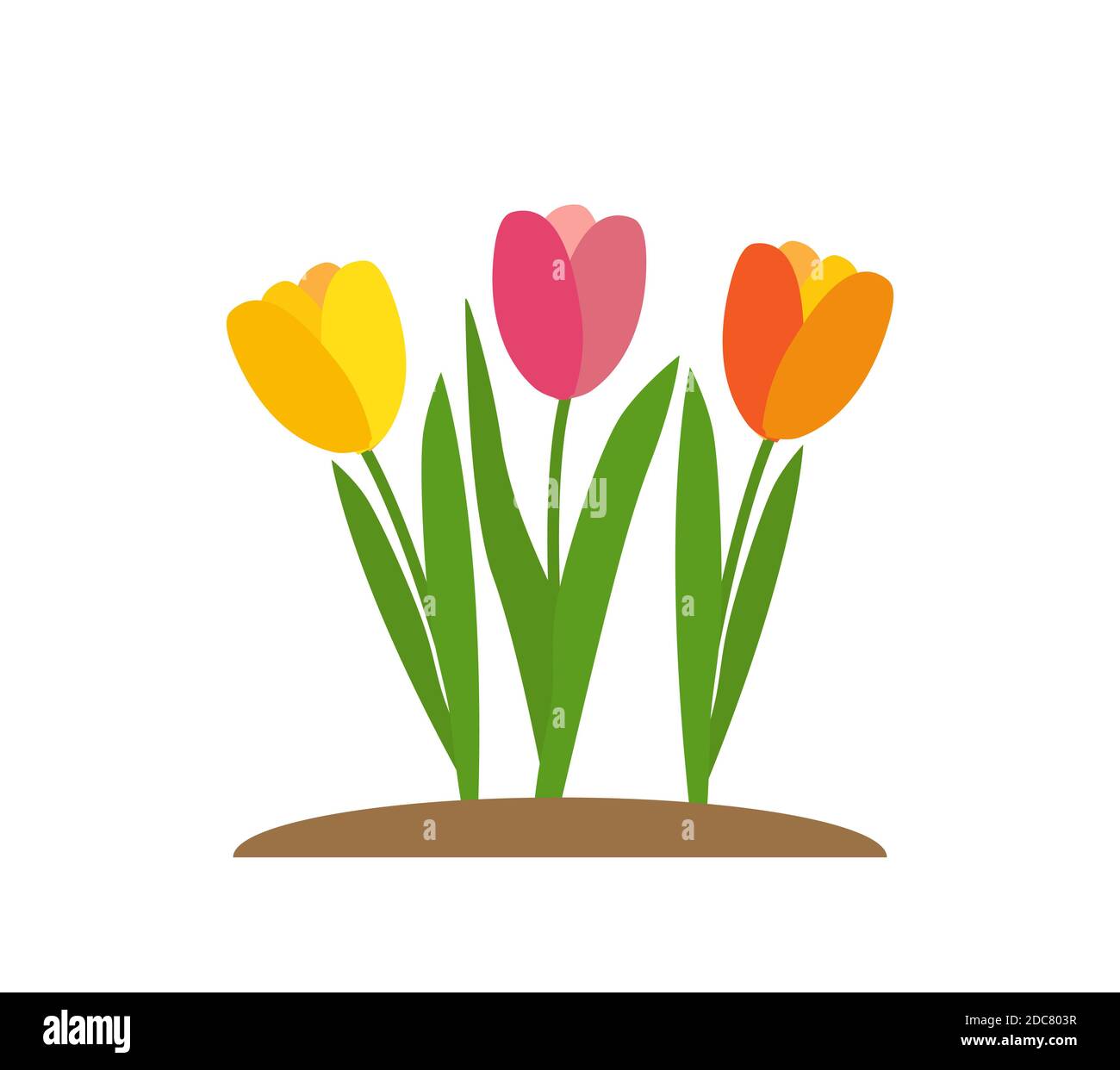 Spring Tulip Flowers Background Illustration Stock Photo - Alamy