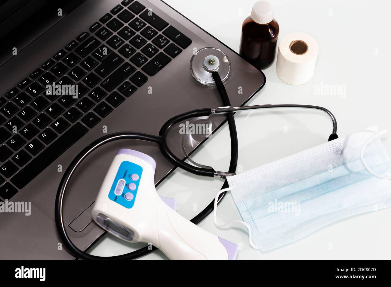Top view doctors desk in hi-res stock photography and images - Alamy
