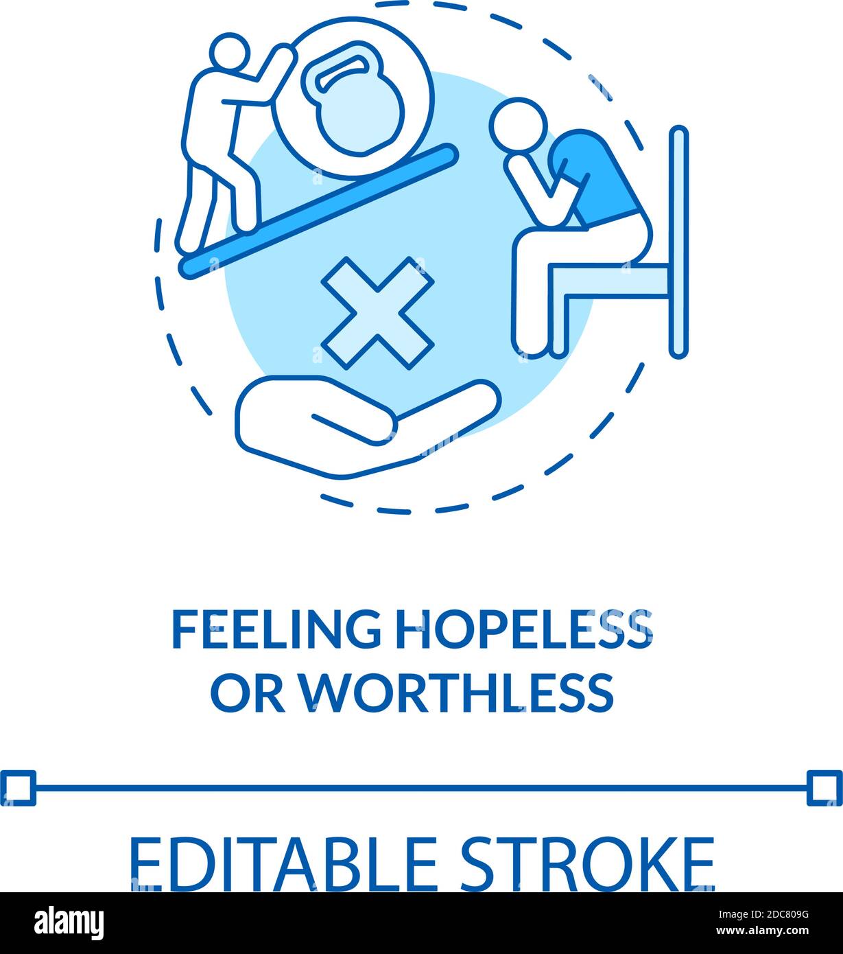 Feeling hopeless and worthless concept icon Stock Vector Image & Art ...