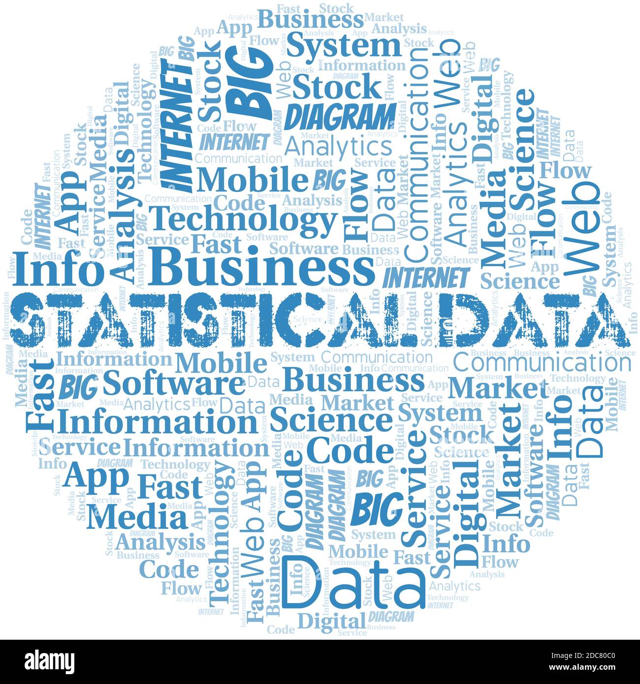 Statistical Data vector word cloud, made with the text only Stock ...